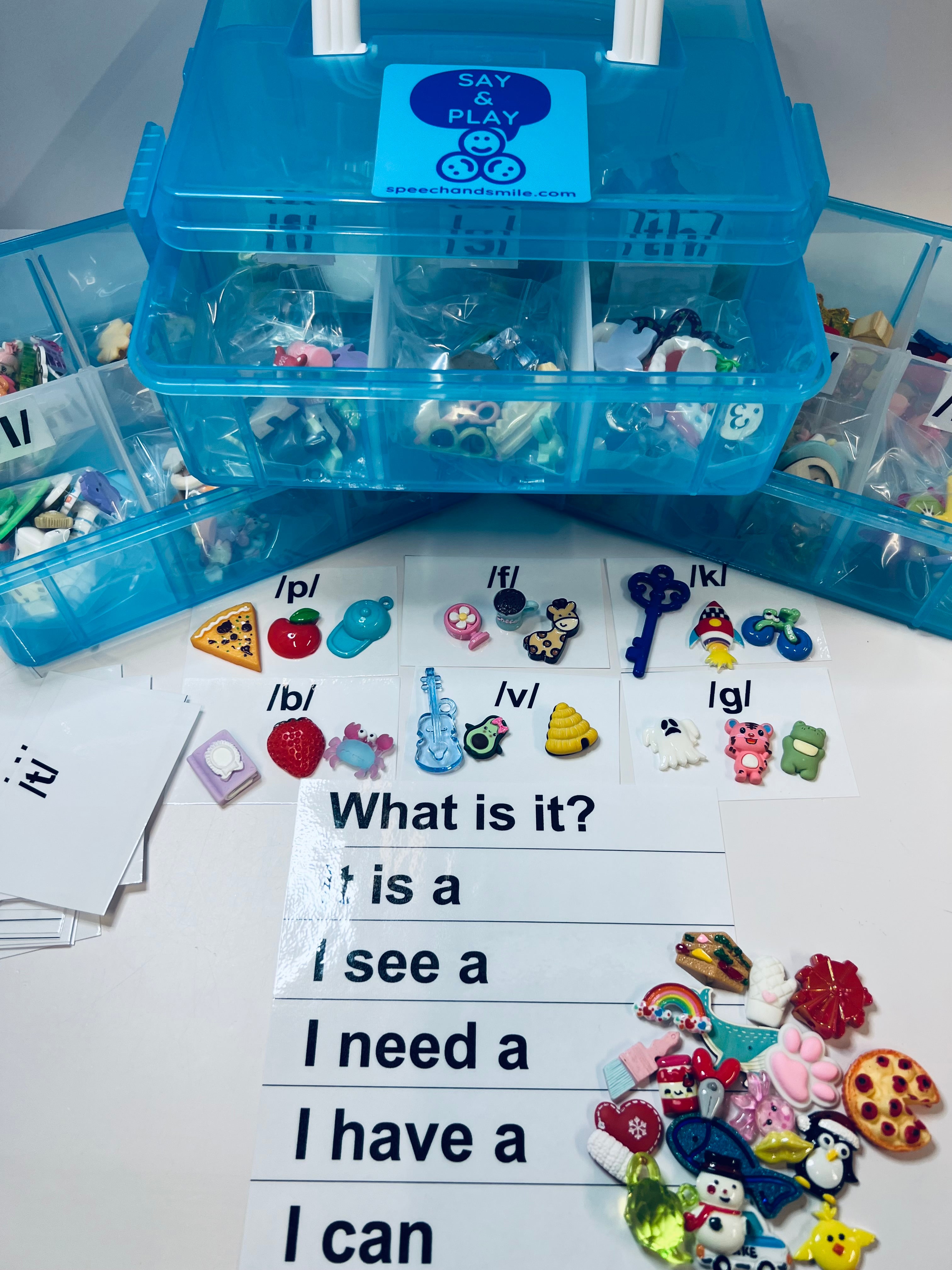 Say And Play Mini Objects Speech Therapy Set Over 300 Articulation Tri Speech And Smile
