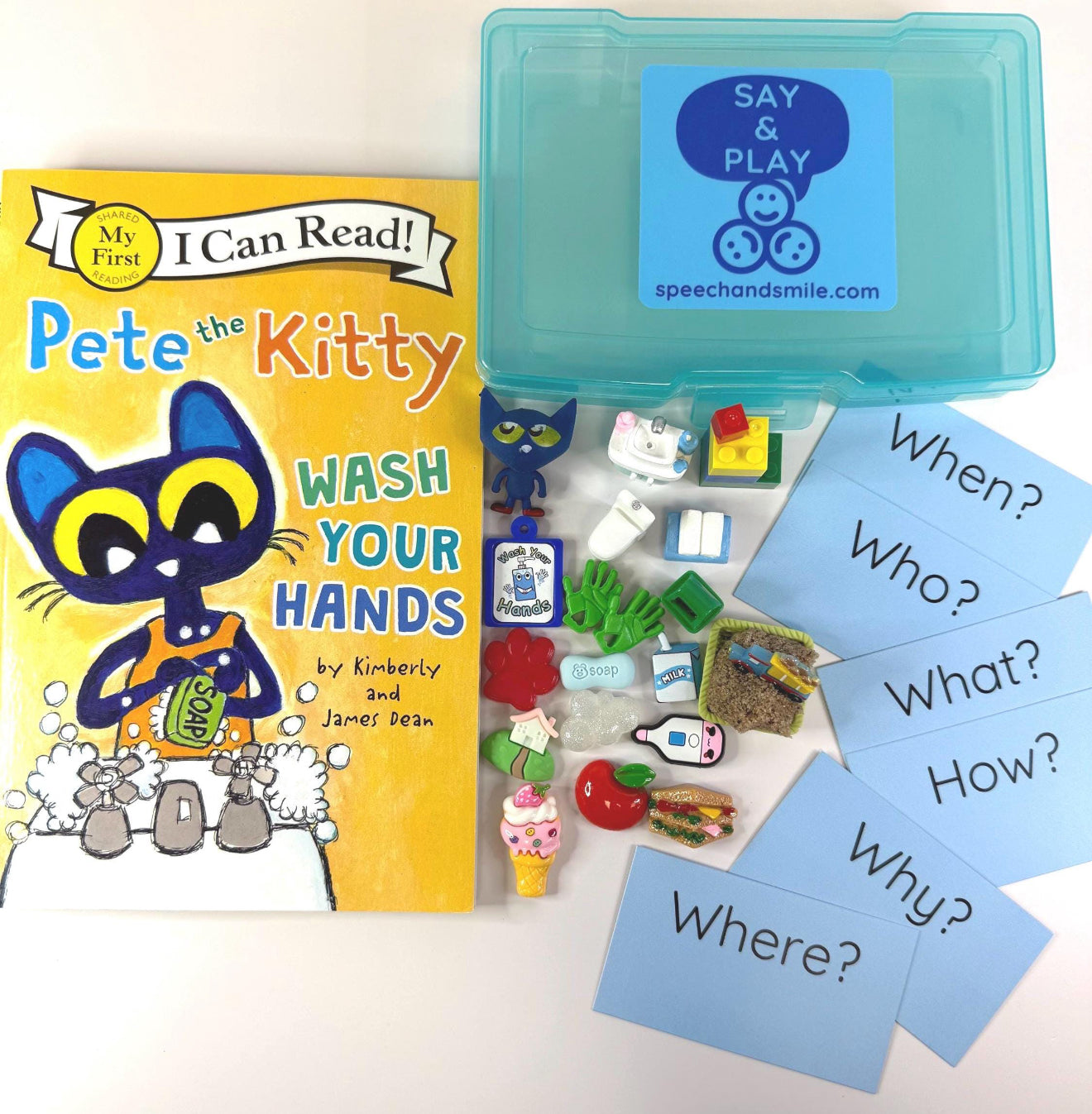 Pete the Cat Story Kit – Pete the Kitty Wash Your Hands Book with Mini ...