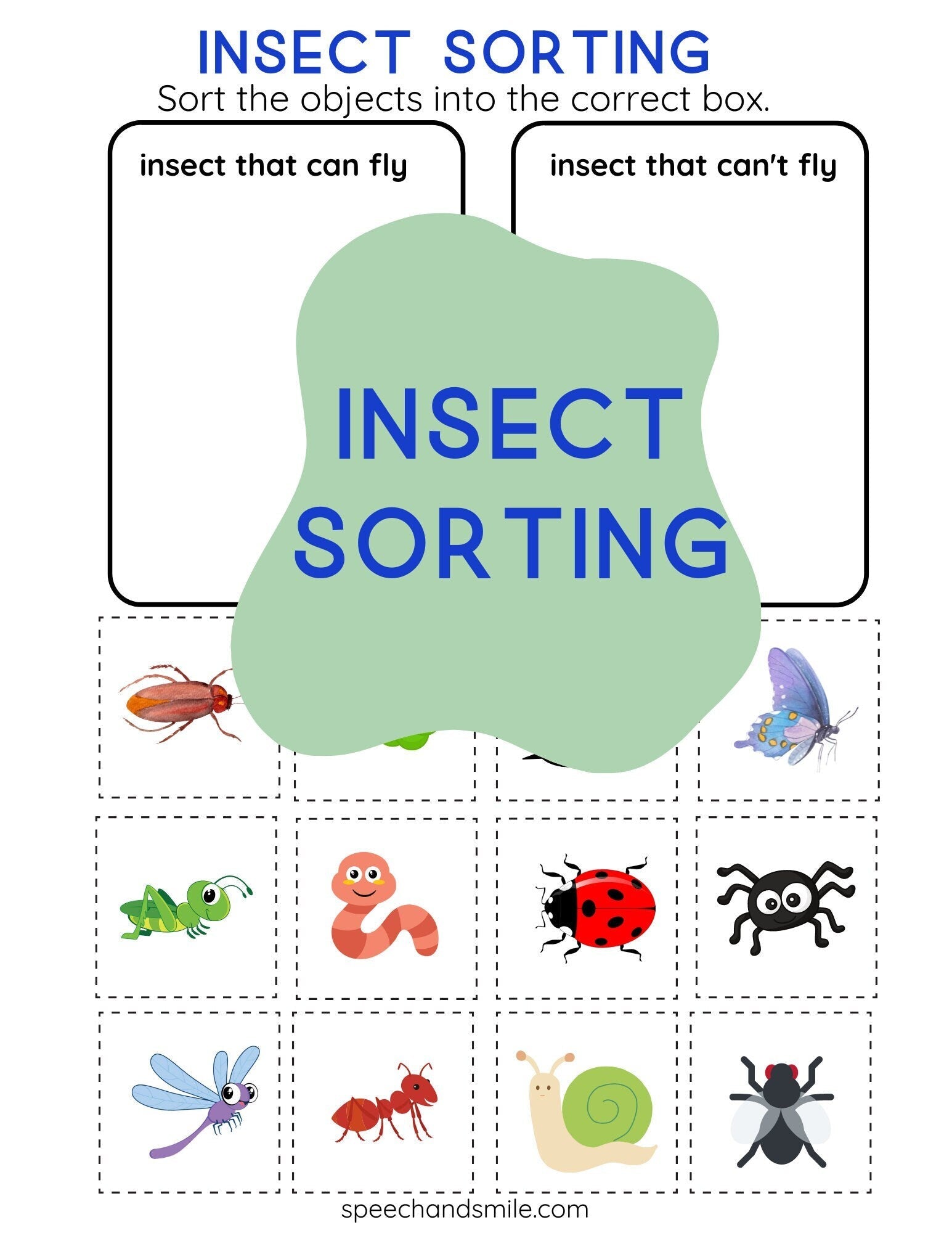 Printable Bug Sorting Activity Sorting Birds And Insects Activity