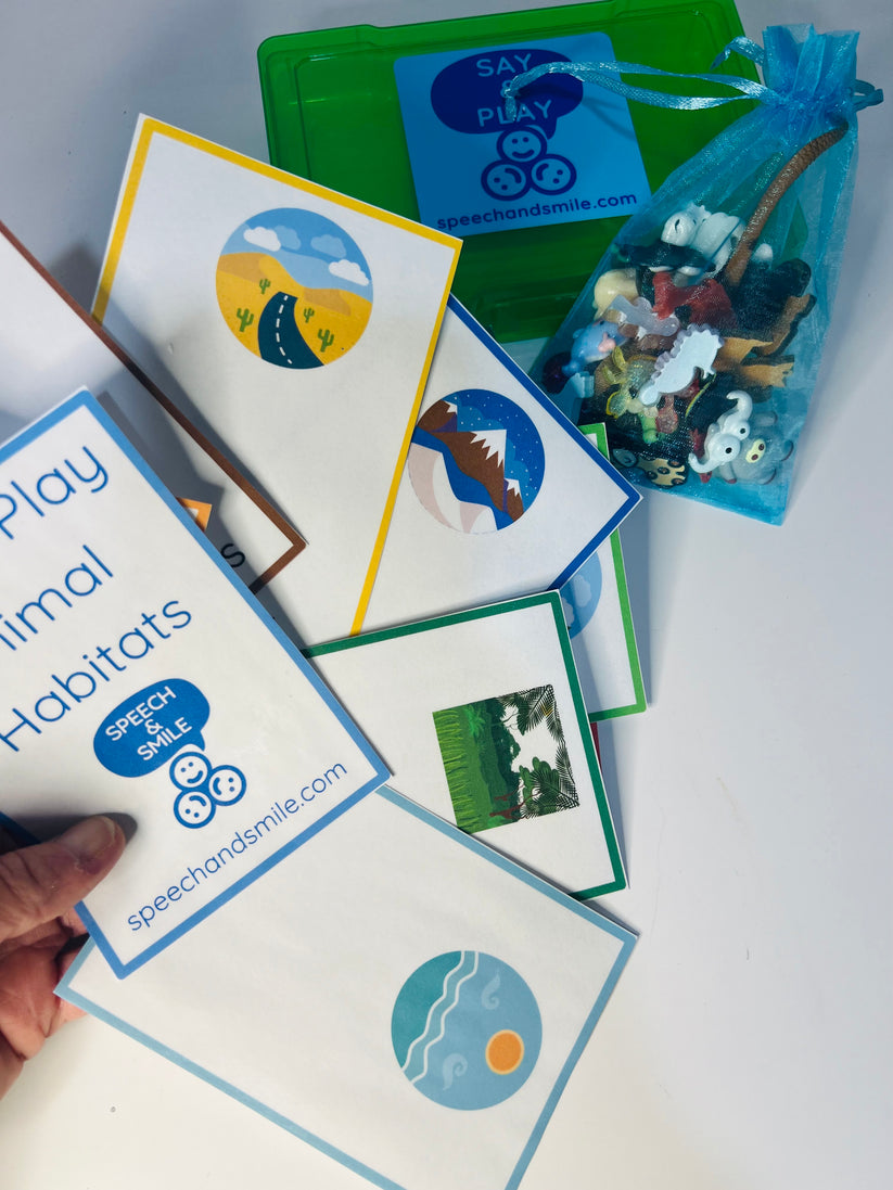Animal Habitats Kit with Mini Animal Trinkets LANGUAGE Task Box Object ...