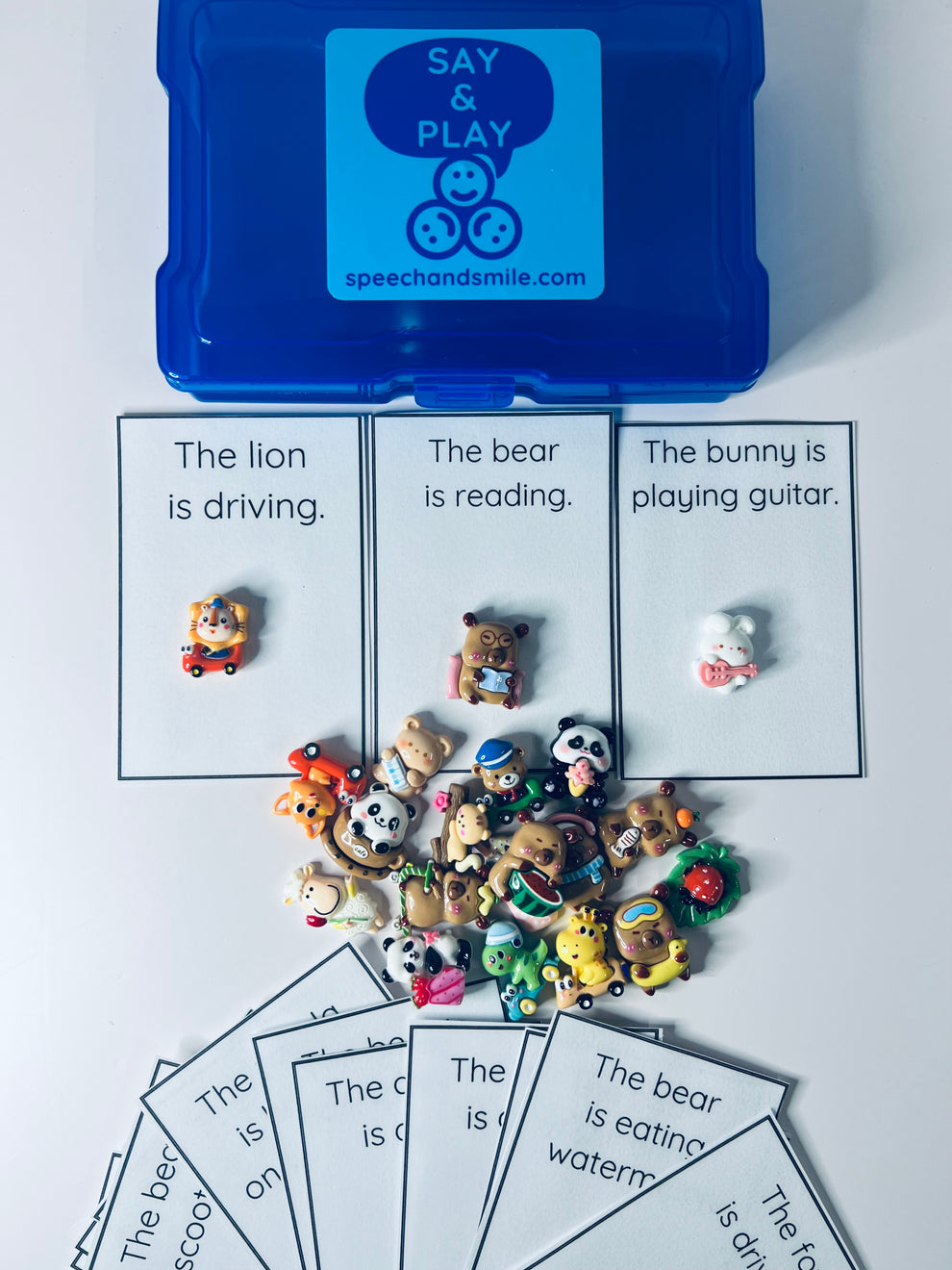 LANGUAGE Task Box for VERBS with Mini Objects Speech Therapy Activity ...