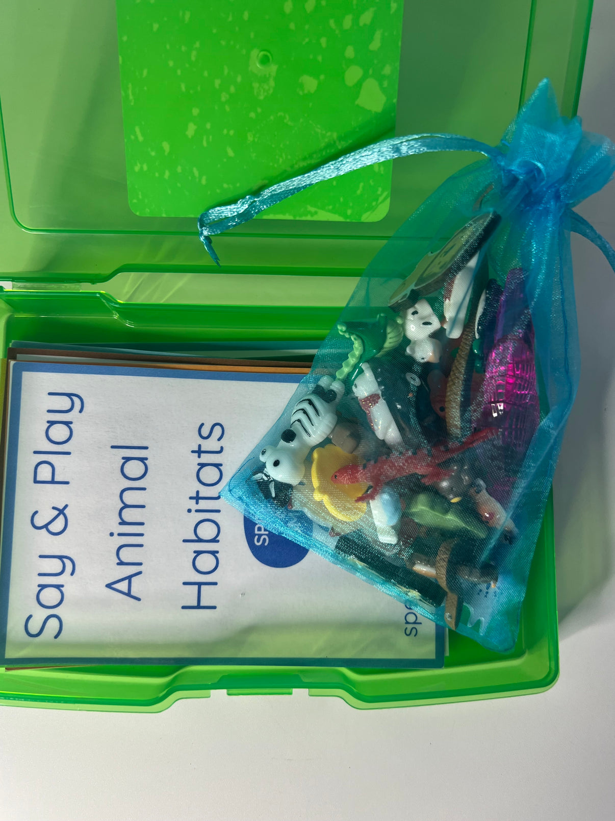 Animal Habitats Kit with Mini Animal Trinkets LANGUAGE Task Box Object ...