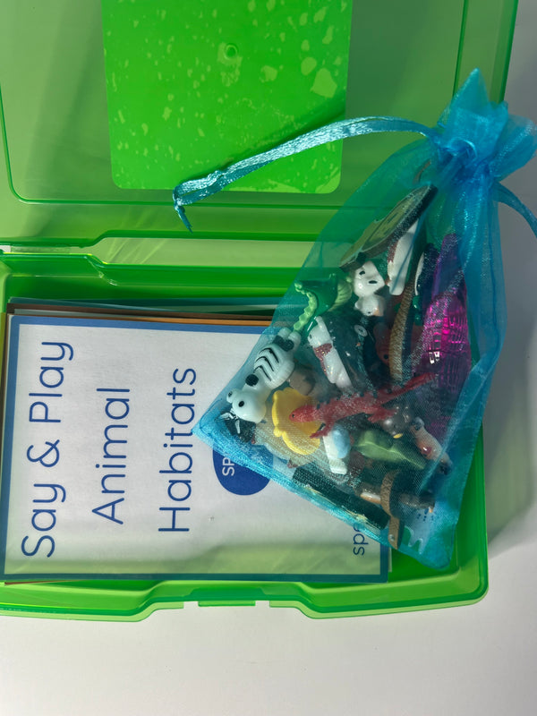 Animal Habitats Kit with Mini Animal Trinkets LANGUAGE Task Box Object ...