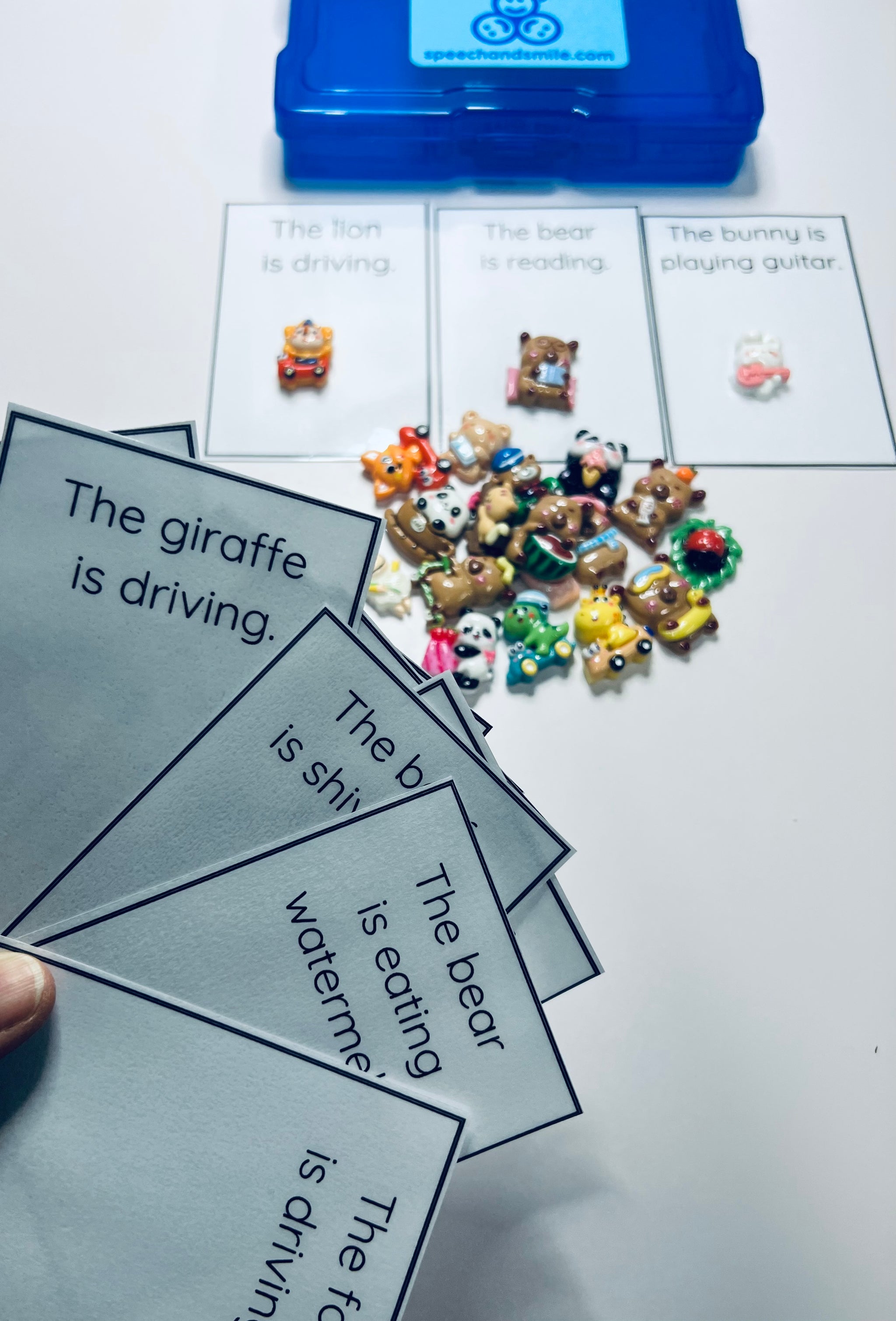 LANGUAGE Task Box for VERBS with Mini Objects Speech Therapy Activity ...