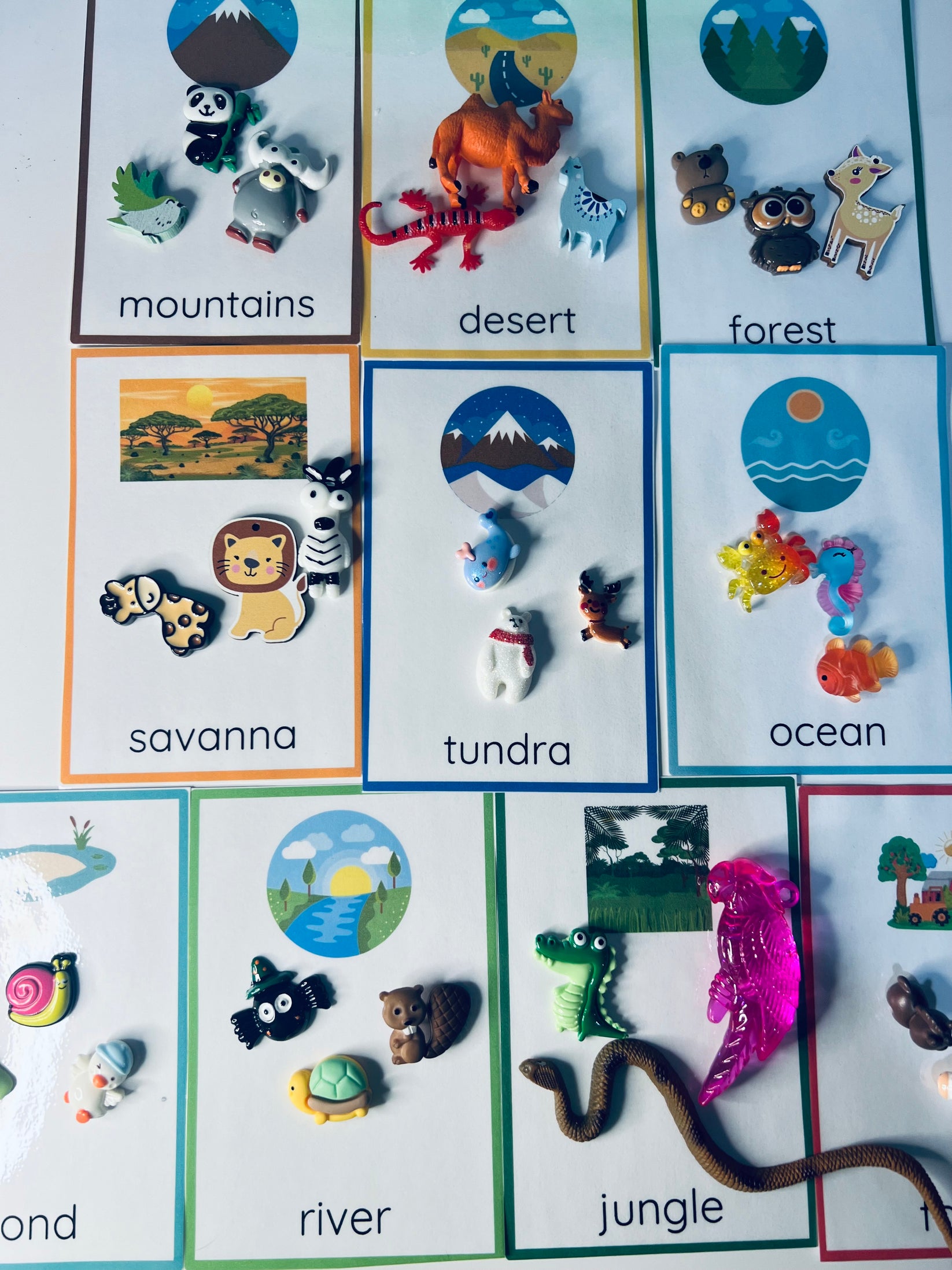 Animal Habitats Kit with Mini Animal Trinkets LANGUAGE Task Box Object ...