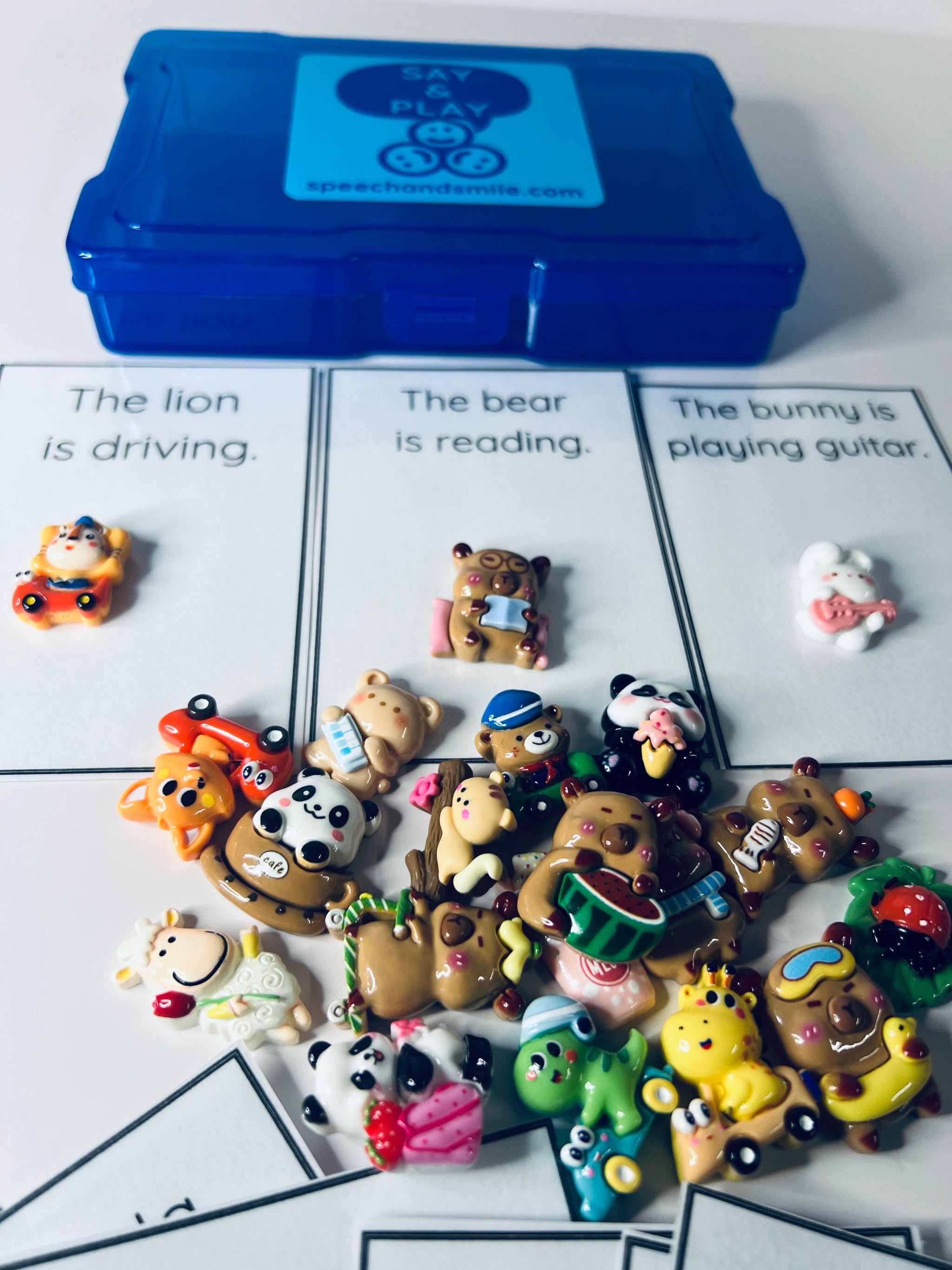 LANGUAGE Task Box for VERBS with Mini Objects Speech Therapy Activity ...