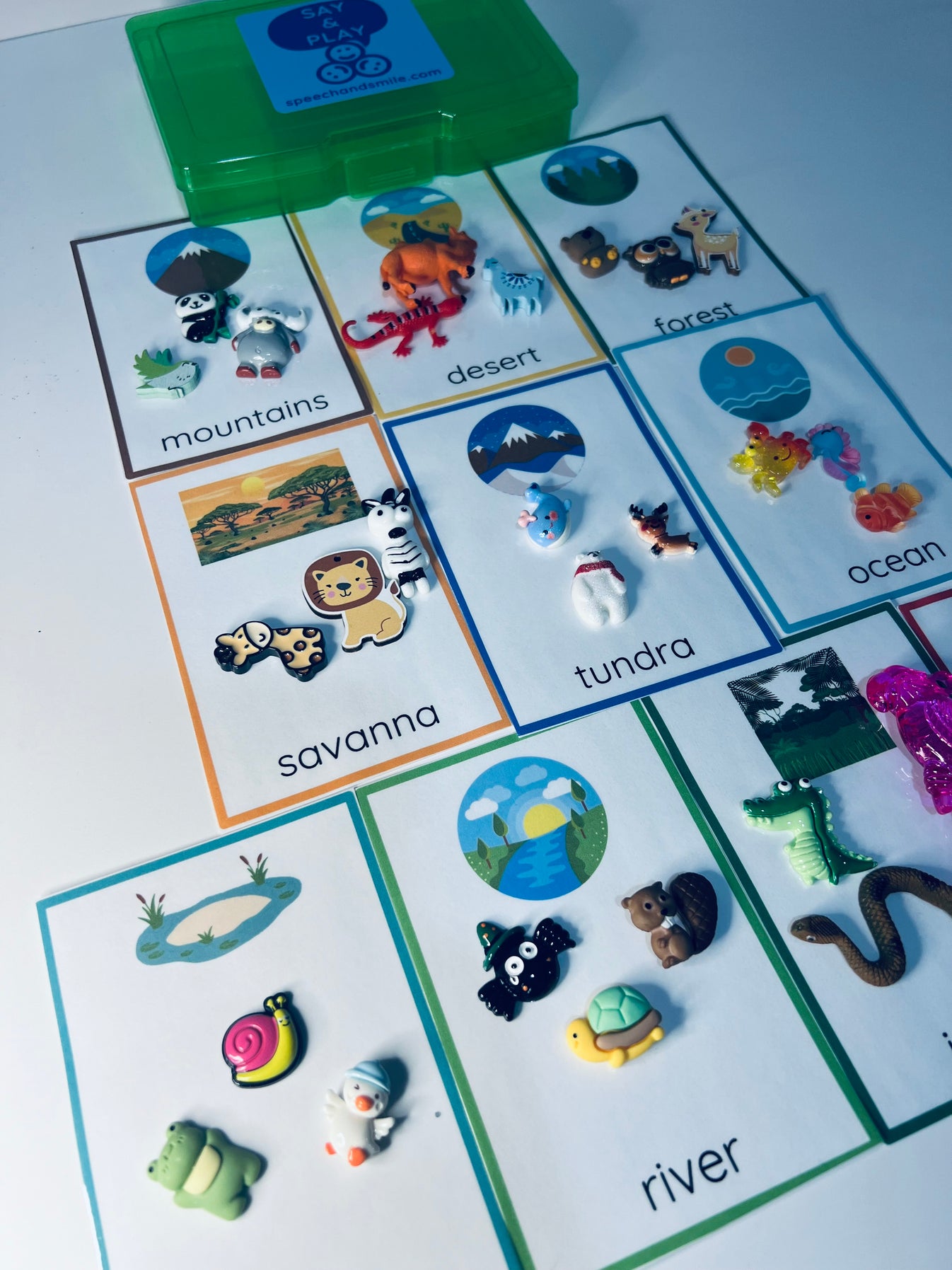 Animal Habitats Kit with Mini Animal Trinkets LANGUAGE Task Box Object ...