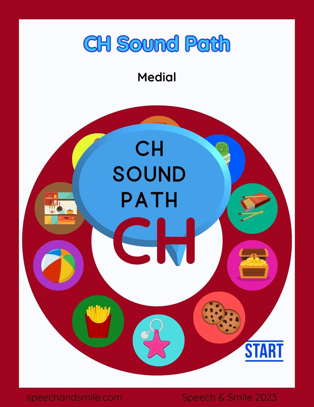 CH Sound Worksheet-Sound Path /ch/ Speech Therapy-Articulation Games W ...