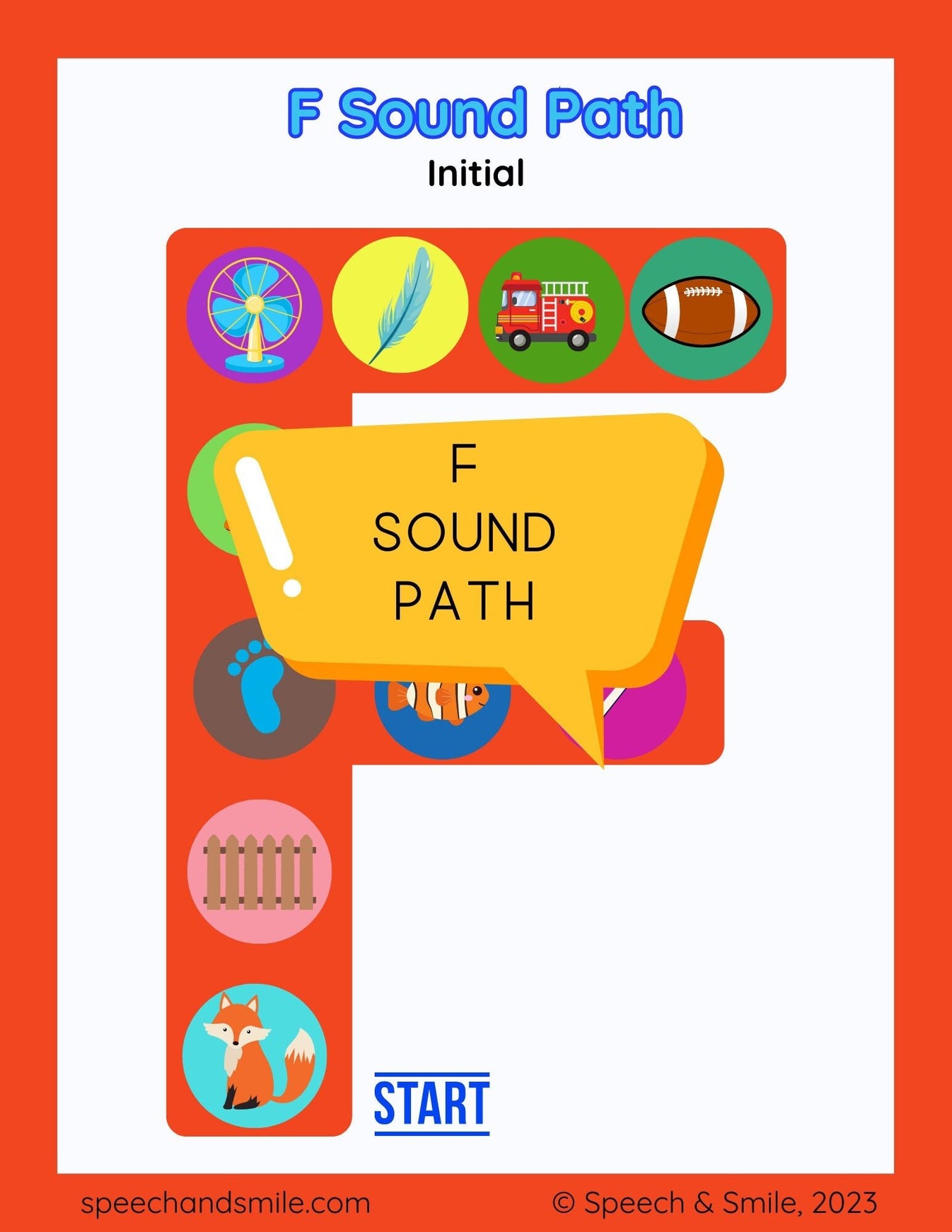 F Sound Printable Game Sound Path for Speech Therapy-Articulation Game ...