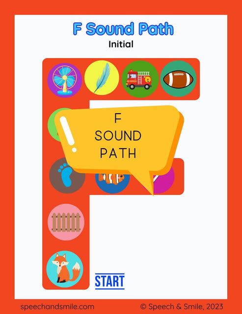 F Sound Printable Game Sound Path for Speech Therapy-Articulation Game ...