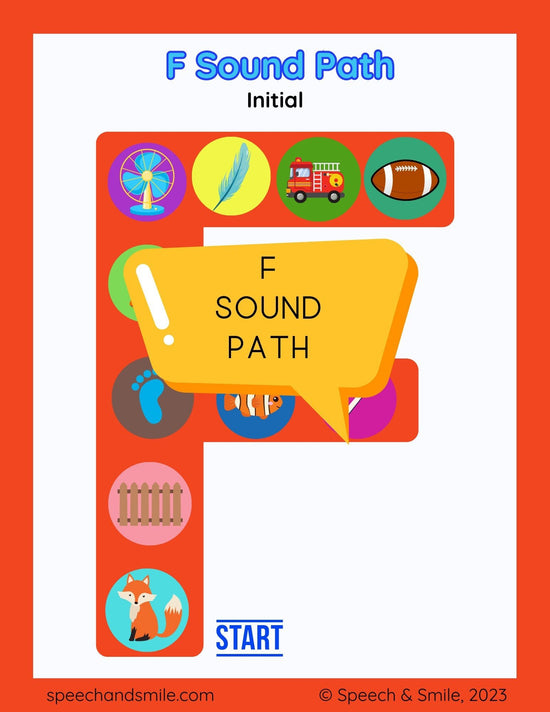 F Sound Printable Game Sound Path for Speech Therapy-Articulation Game ...