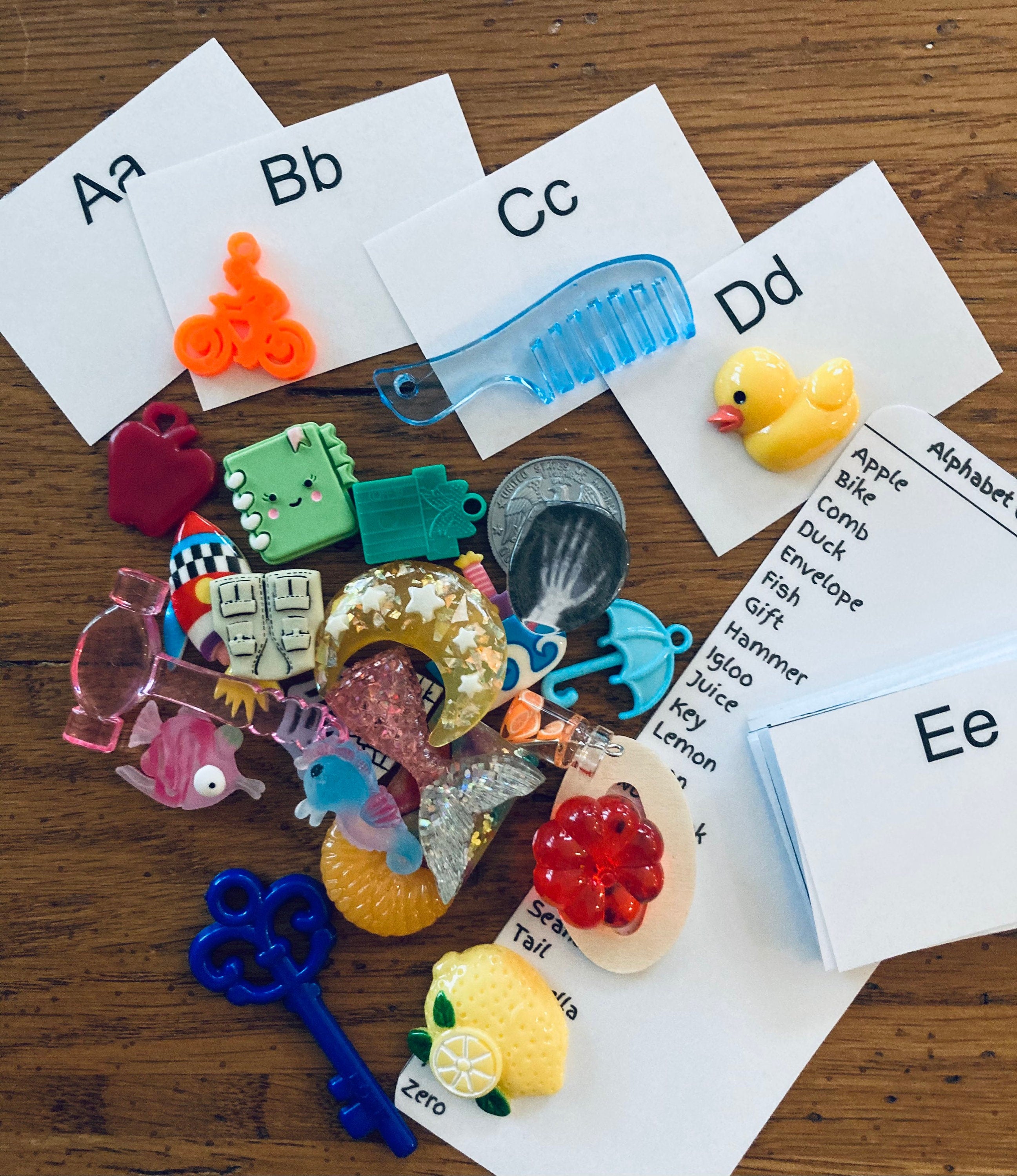 Alphabet Objects-Beginning Sound Objects-Alphabet Trinkets-Speech Ther ...