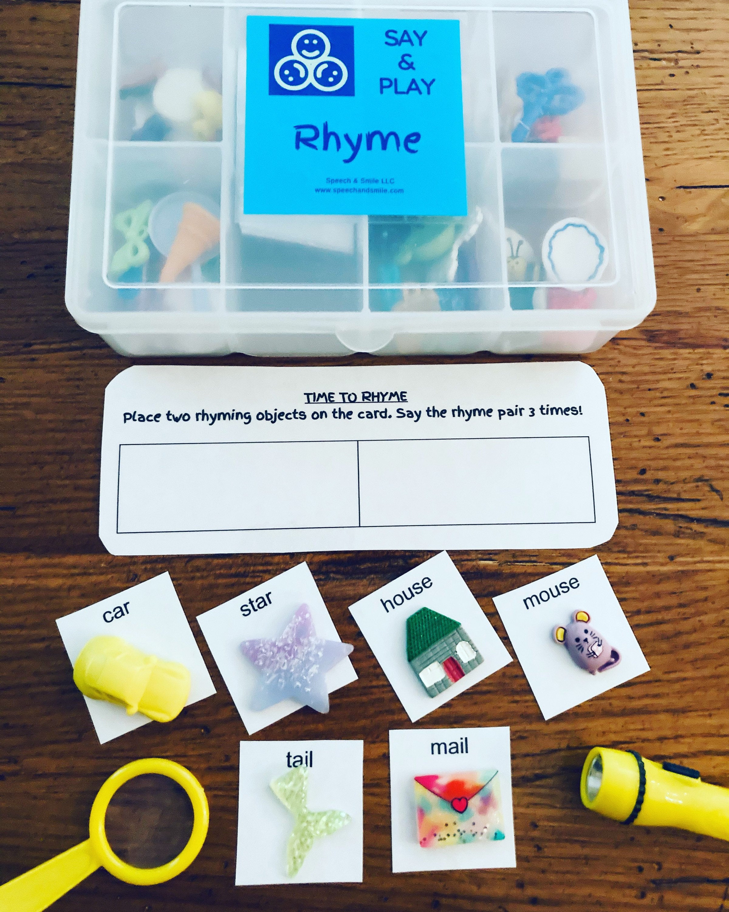 Rhyming Word Objects-Rhyming Pairs Matching Game-Speech Therapy Rhyme ...