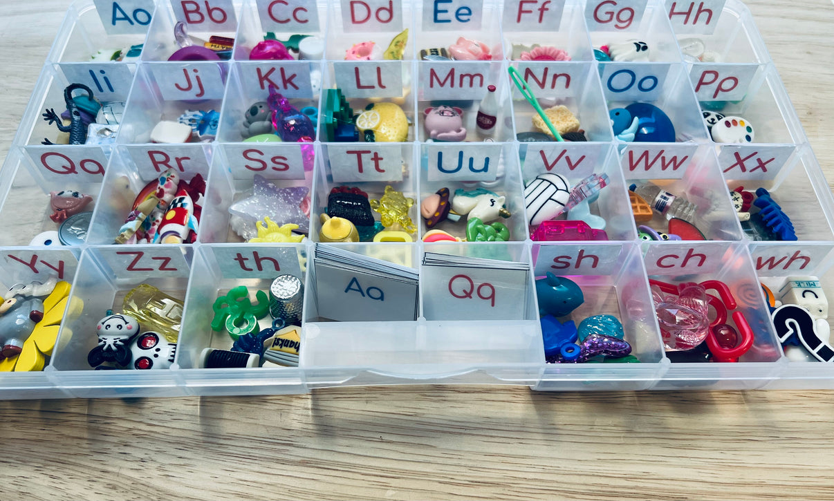 ALPHABET TRINKETS in Storage-ALL Sounds With Alphabet Book-Montessori ...