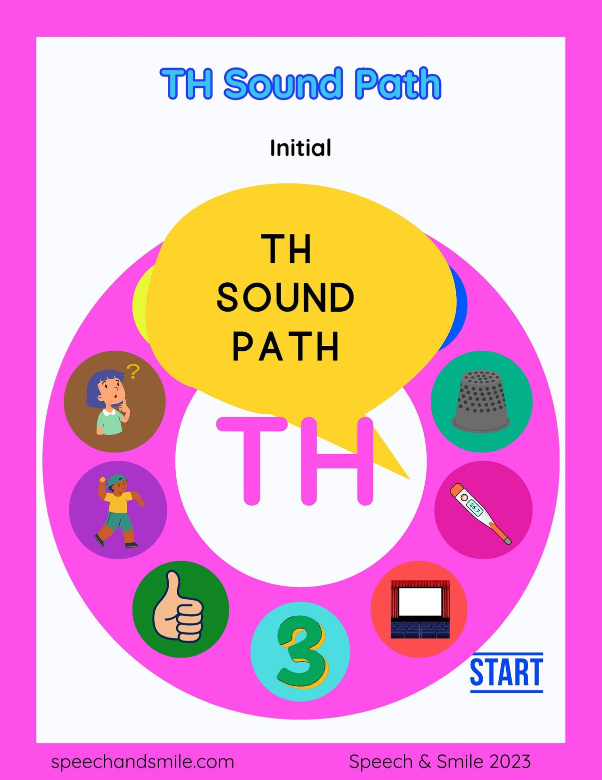 TH Sound Worksheet-Sound Path /th/ Speech Therapy-Articulation Games W ...