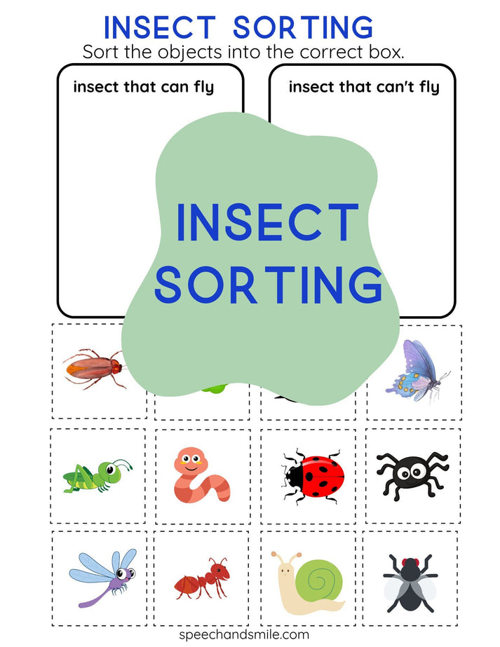 Insect Sorting Activity Worksheet - Bug Sorting - PRINT & PLAY Prescho ...