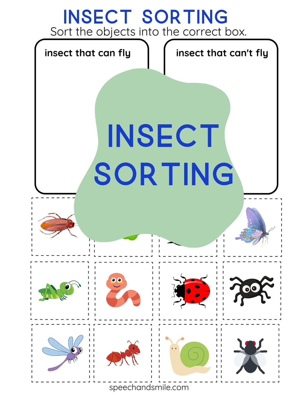 Insect Sorting Activity Worksheet - Bug Sorting - PRINT & PLAY Prescho ...