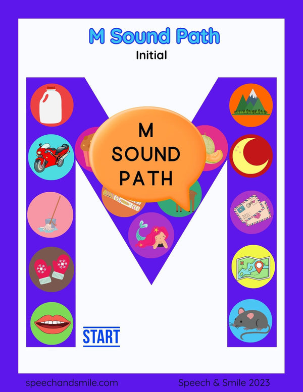 M Sound Printable Activity for Speech Therapy Articulation Games Works ...