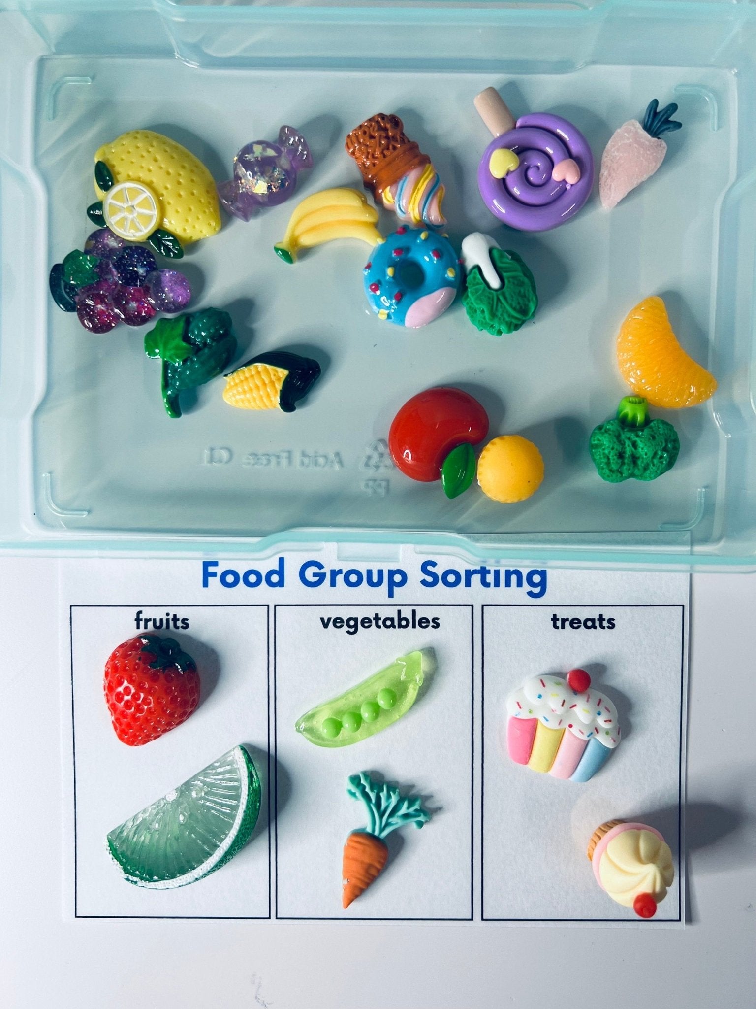 Miniature Food Sorting Kit - Sorting Objects-Preschool Sorting Task Bo ...