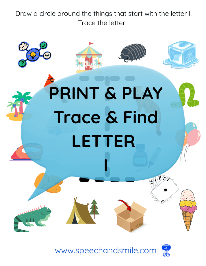 Print & Play Alphabet Worksheet - Letter I Activity Find and Circle Le ...