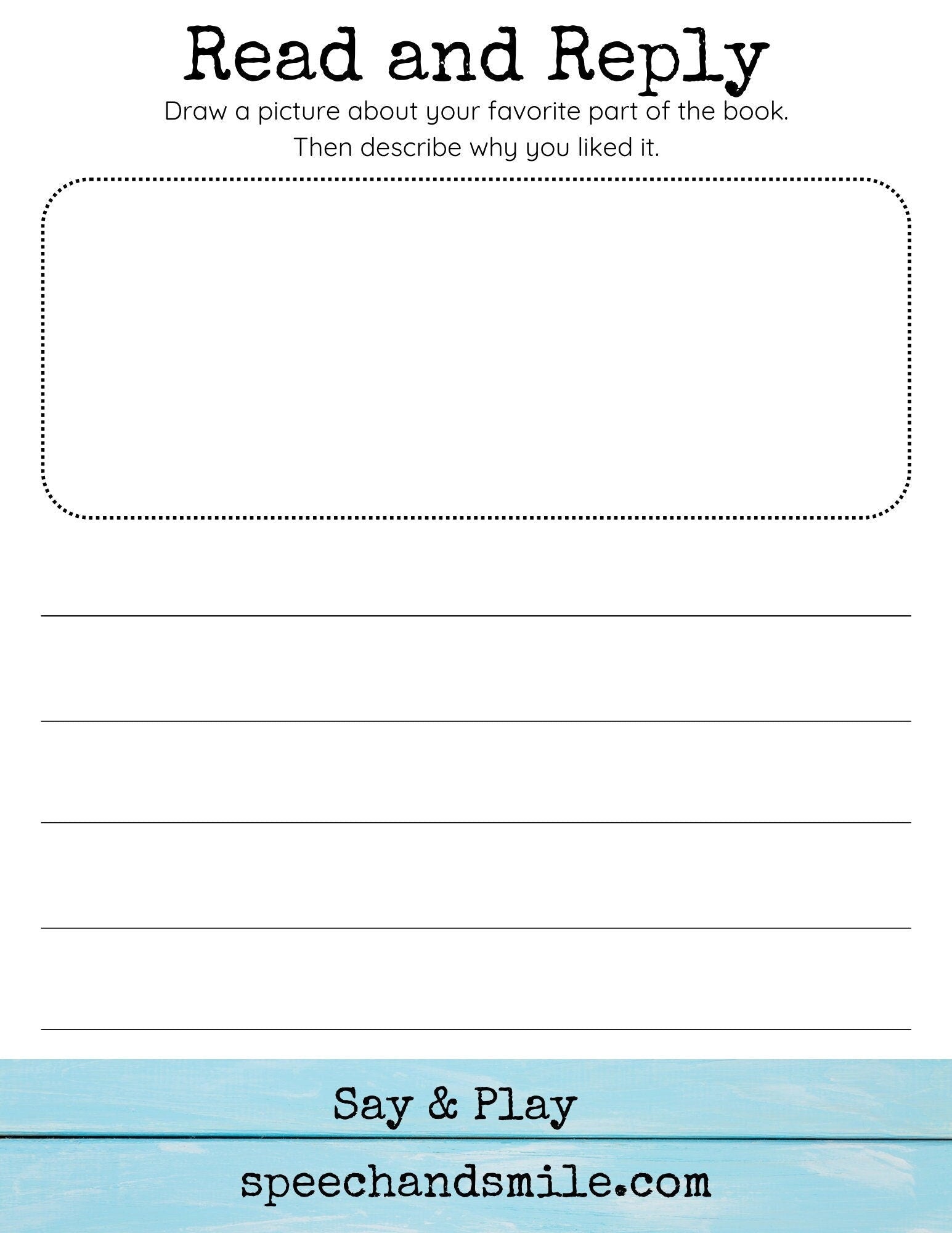 Reading Worksheet for Story Kits Story Retell Worksheet Read and Reply ...