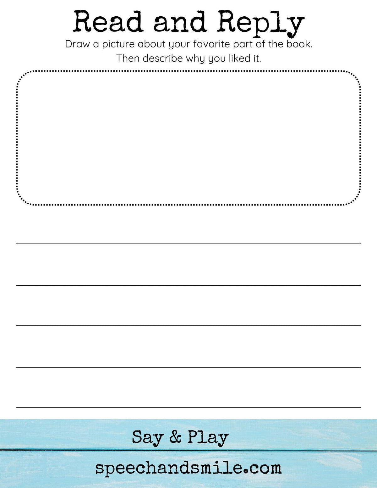 Reading Worksheet for Story Kits Story Retell Worksheet Read and Reply ...