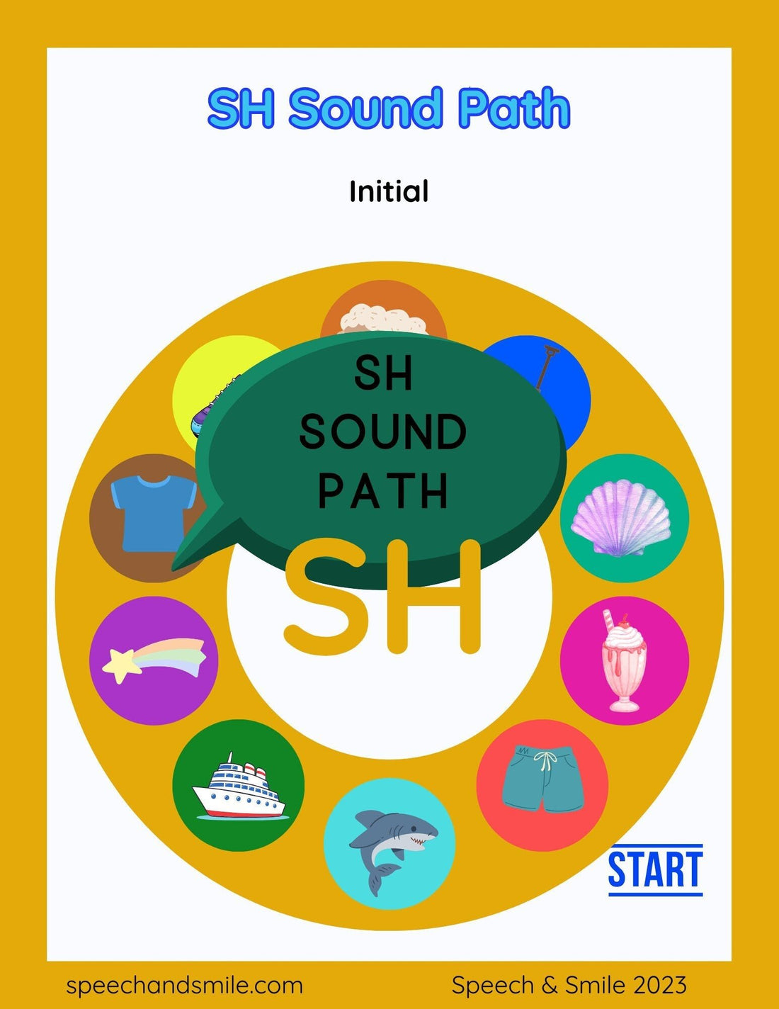 SH Sound Worksheet-Sound Path /sh/ Speech Therapy-Articulation Games W ...