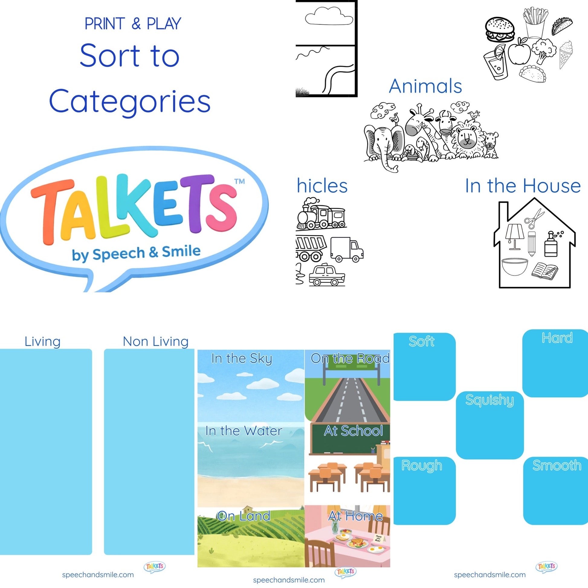 Sorting Categories Activity for Mini Objects Talkets - Just Print and ...