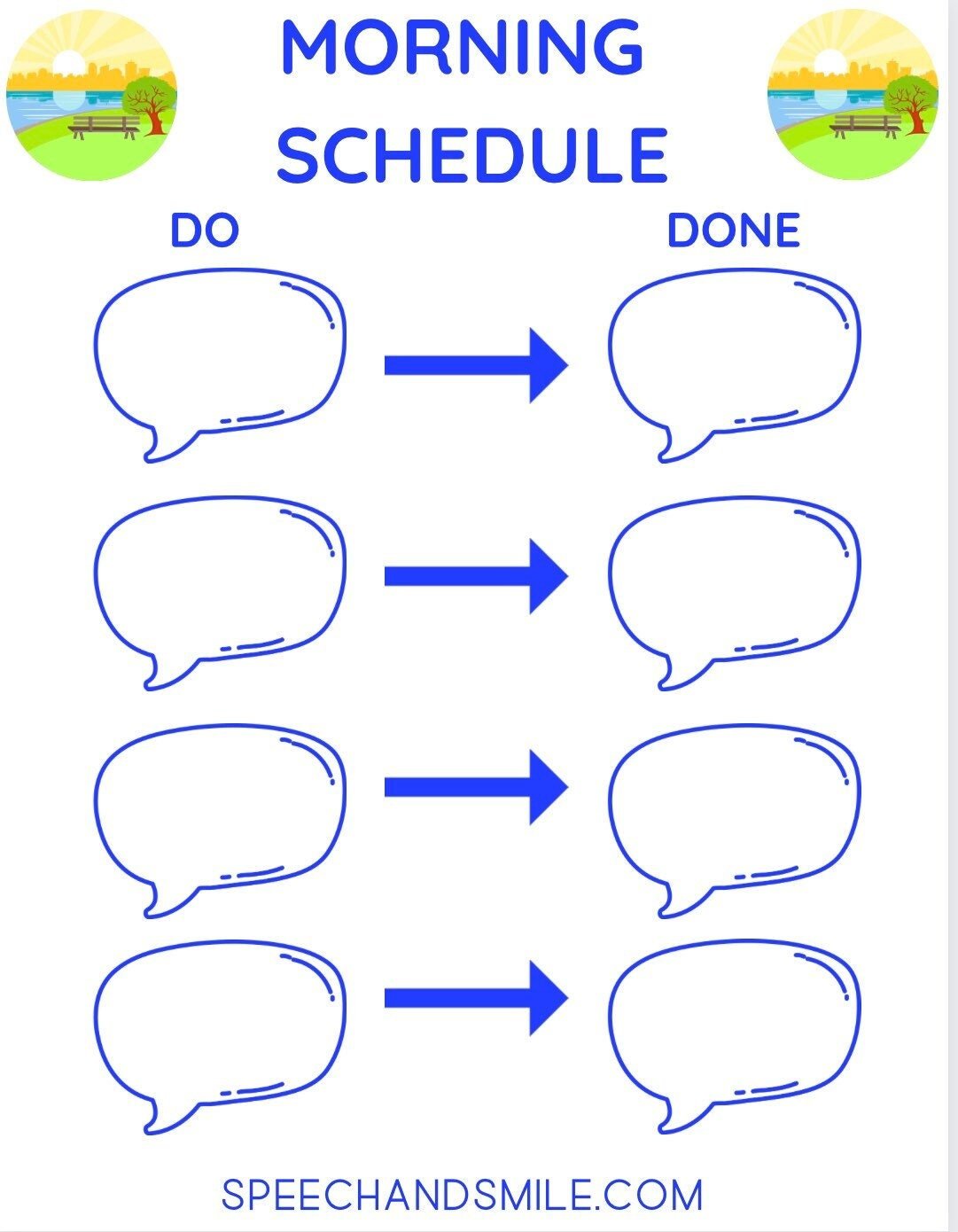 Visual Schedule Chart Printable Daily Routine Chart – Speech and Smile