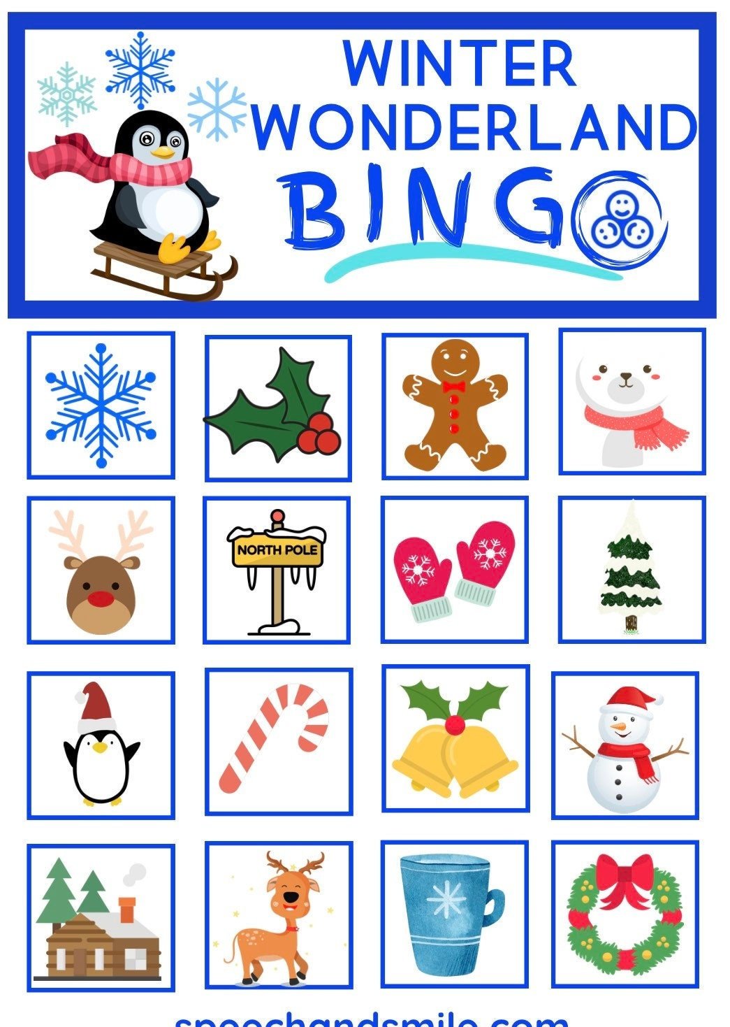 FREE Winter Matching Game- Print and Play – Speech and Smile