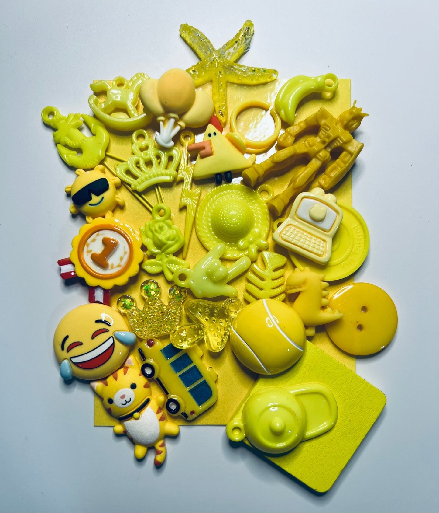 YELLOW Mini Objects Color Sort Trinkets By Color with Card Sorting Min ...